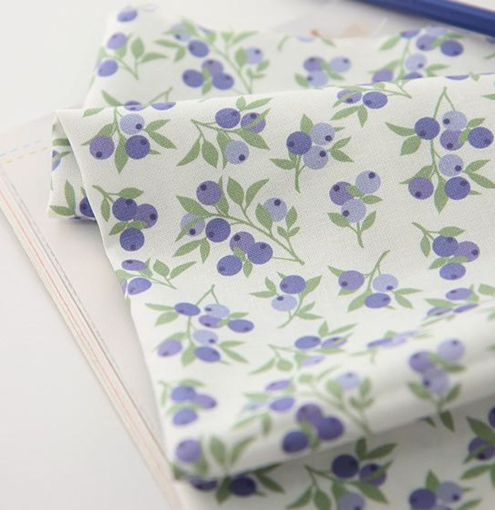 Blueberries Pattern Digital Printing Cotton Fabric by Yard - Etsy