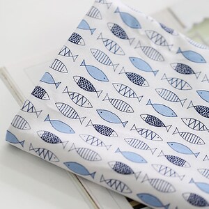 Cute Fish Pattern Blue Color Cotton Fabric - Etsy