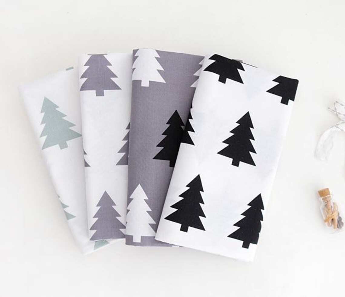 Scandinavian Nordic Style Pine Tree Pattern Fabric S70471 4 | Etsy