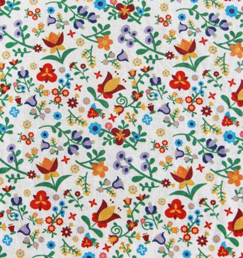 Scandinavian Style Hungarian Style Flower Pattern Fabric - Etsy