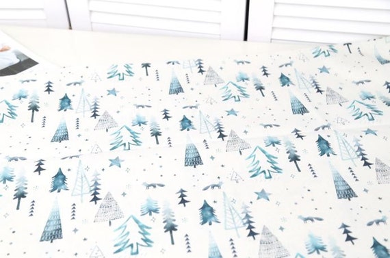 Winter Tree Linen Blended Digital Printing Fabric by Yard | Etsy