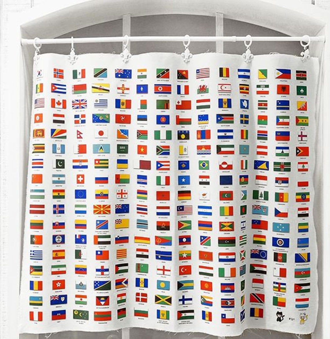 World Flags Pattern Digital Printing Cotton Fabric by Yard - Etsy