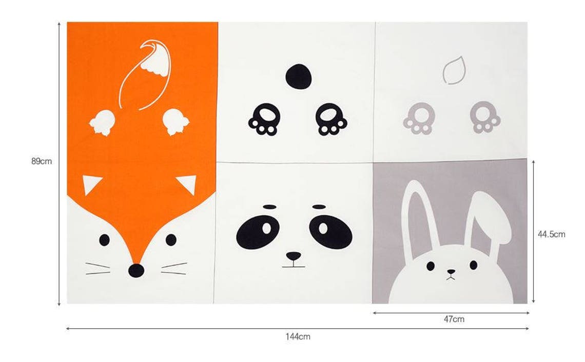 Animal Face Pattern Cotton Panel Fabric S89709 3 Designs - Etsy