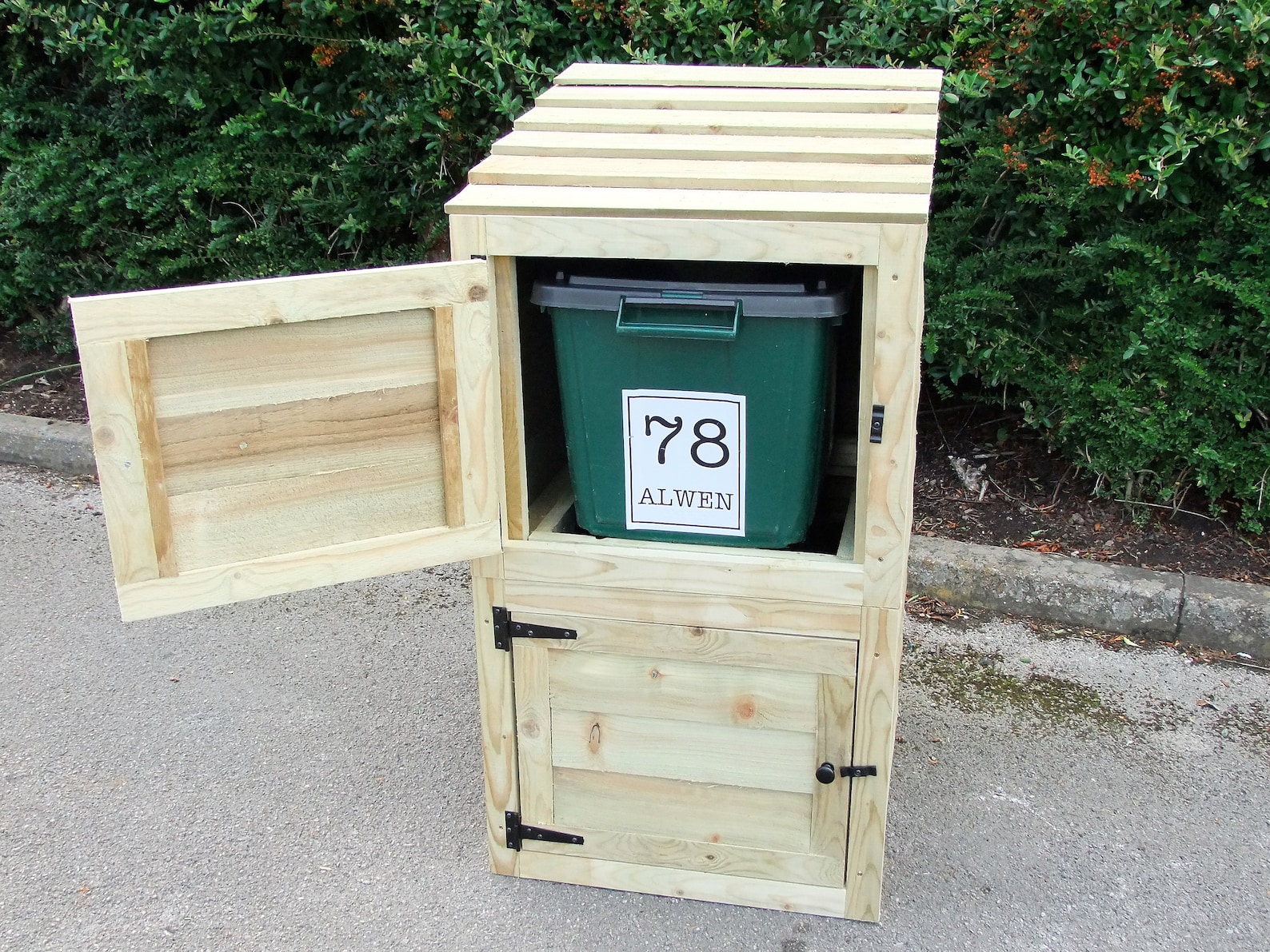 Recycle Box Storage With Doors, Bin and Recycling Store for 2 Bins With ...