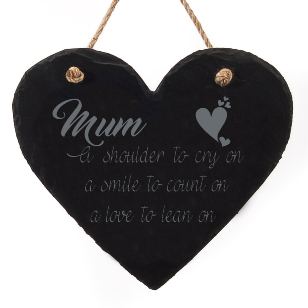 Large Slate Heart Hanging Sign - Mum Sentimental Gift - Etsy