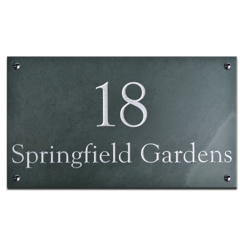 Green Slate House Sign Personalised With Your House Name. - Etsy