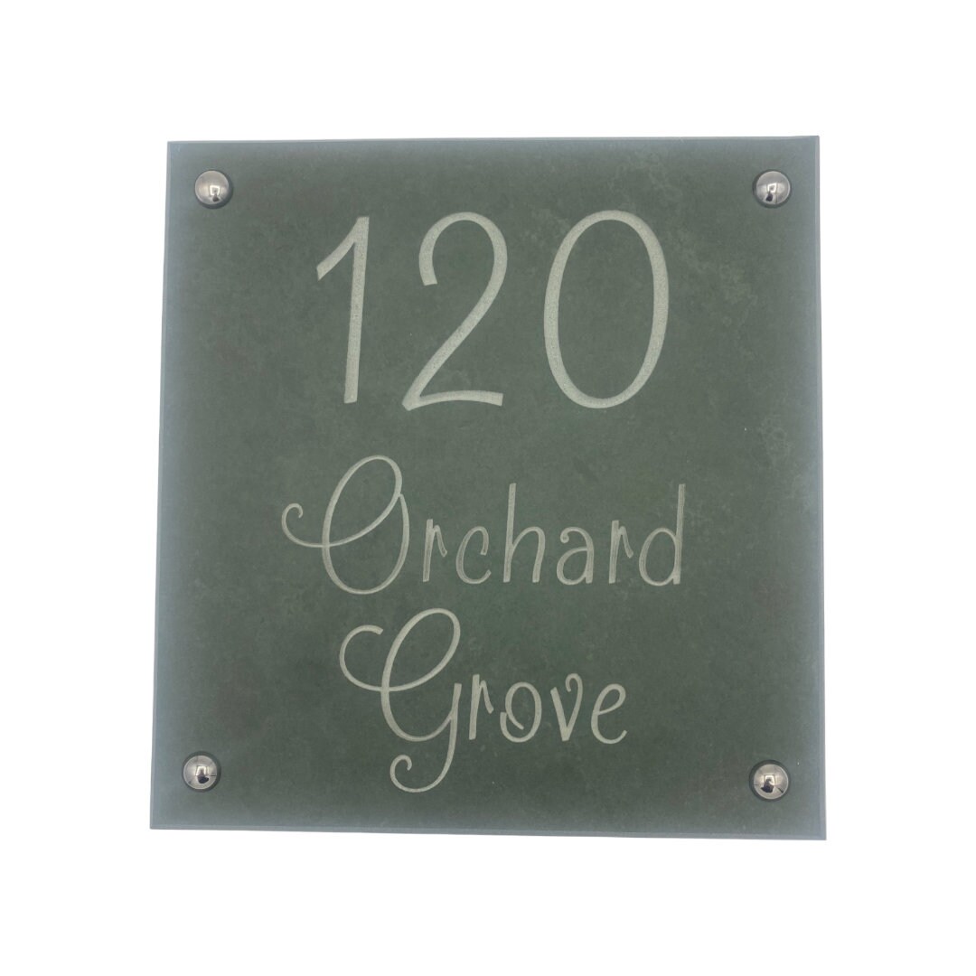Green Slate Address Nameplate - 21cm X 22cm. - Etsy UK