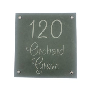 Green Slate Address Nameplate - 21cm X 22cm. - Etsy UK