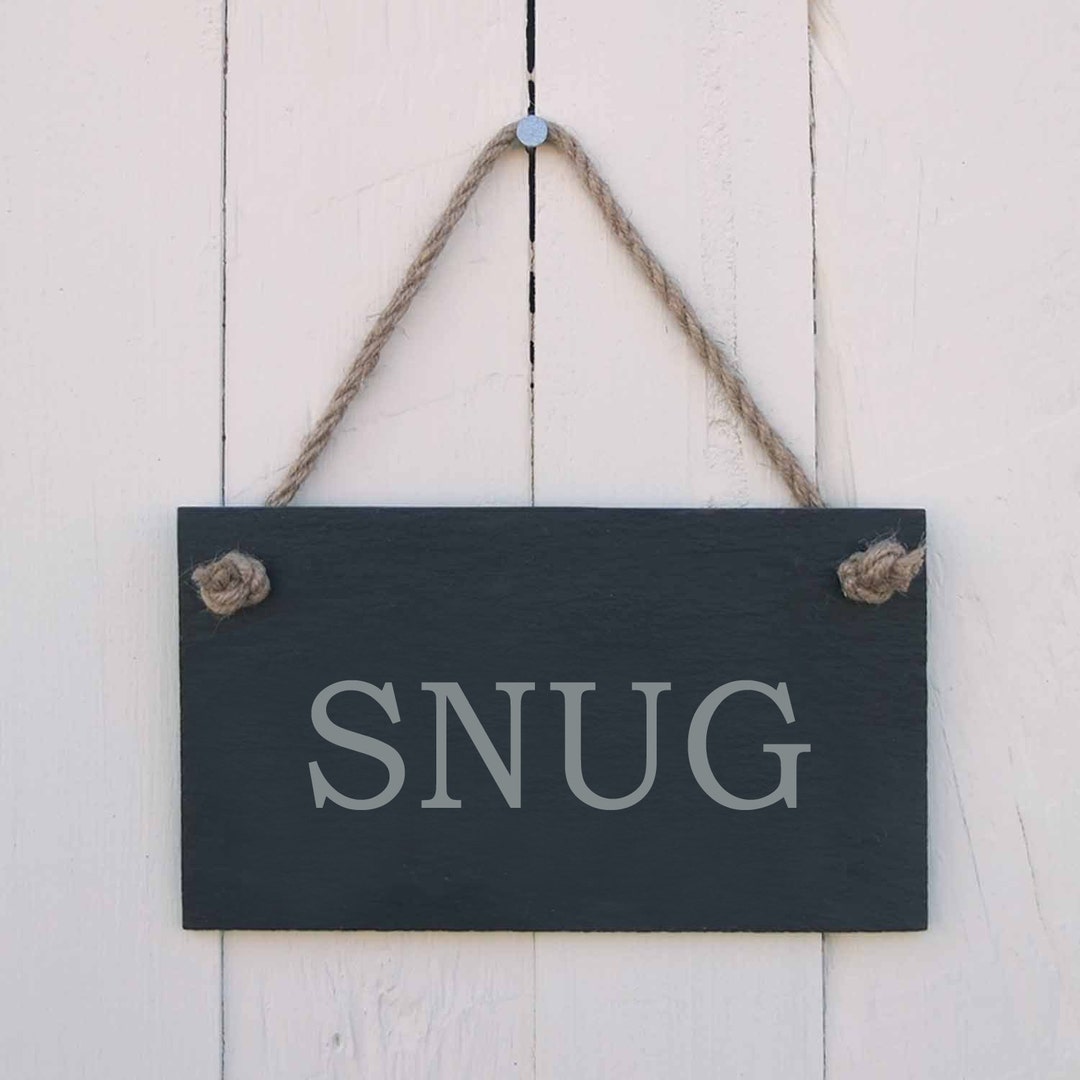 Hanging Sign 'SNUG' Handmade Gift - Etsy