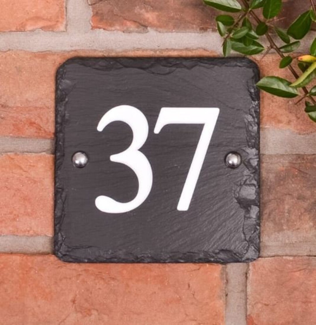 Square Rustic Slate House Number 15 X 15cm - Etsy