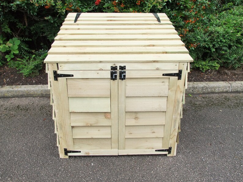 Large Wooden Log Store With Hinged Lid and Front Doors Easy - Etsy UK