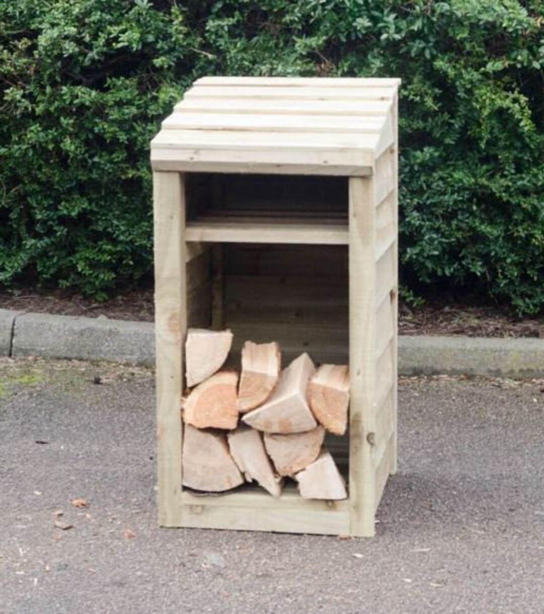 Wooden Log Store Narrow for Smaller Gardens - Etsy UK