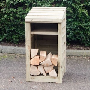 Wooden Log Store Narrow for Smaller Gardens - Etsy UK