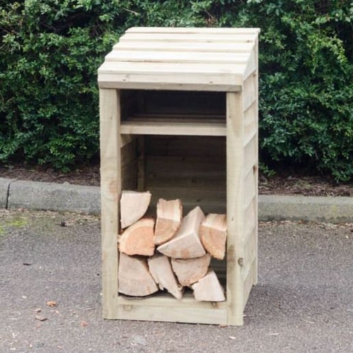 Wooden Log Store Narrow for Smaller Gardens - Etsy UK
