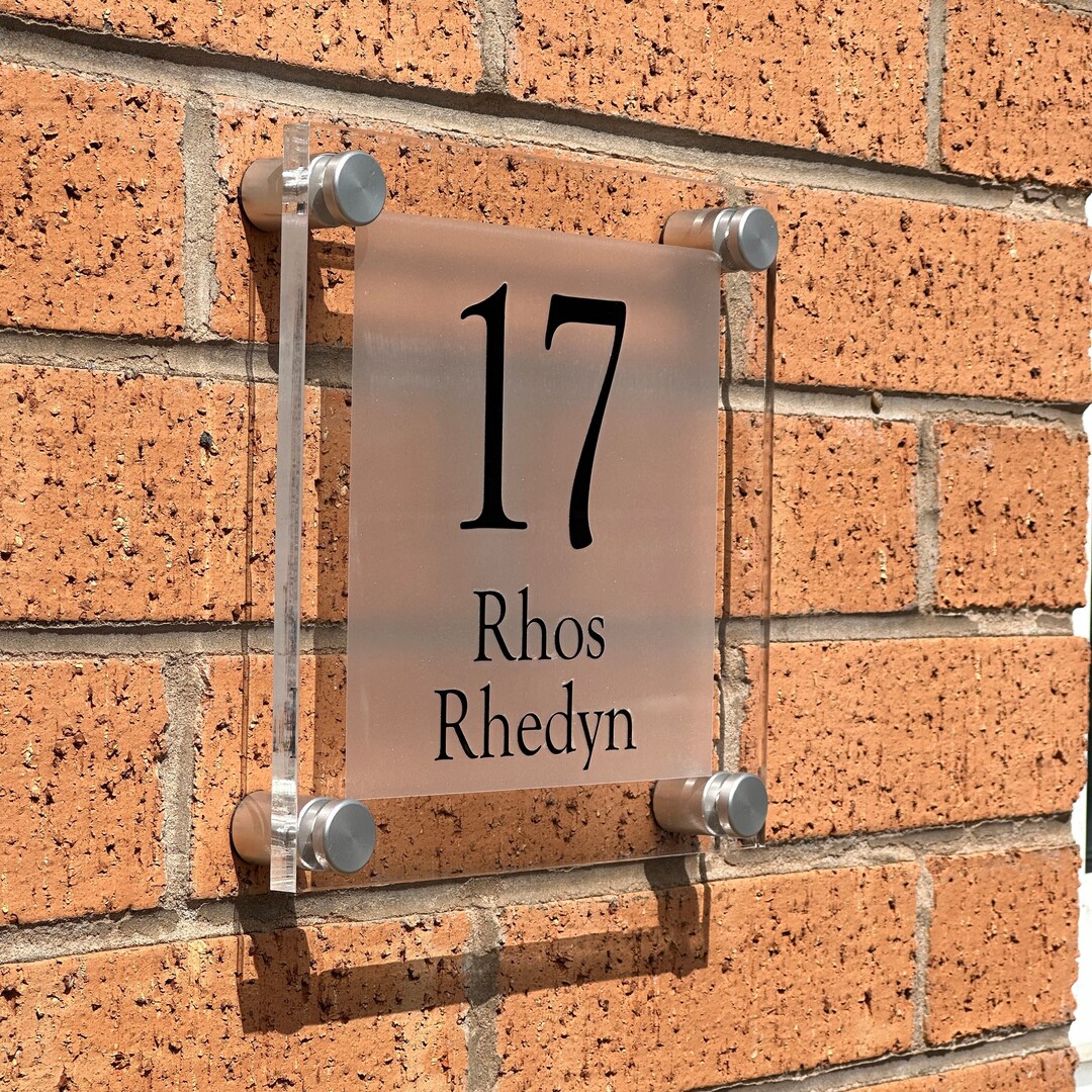 Modern Clear Acrylic House Sign, 20x20cm, Personalised Plaque - Etsy