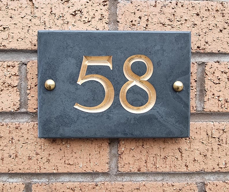 Premium Slate House Number 18x13cm - Etsy