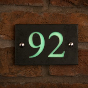 Glow in Dark Slate House Number Powered by Natural Light With 2 Digit ...