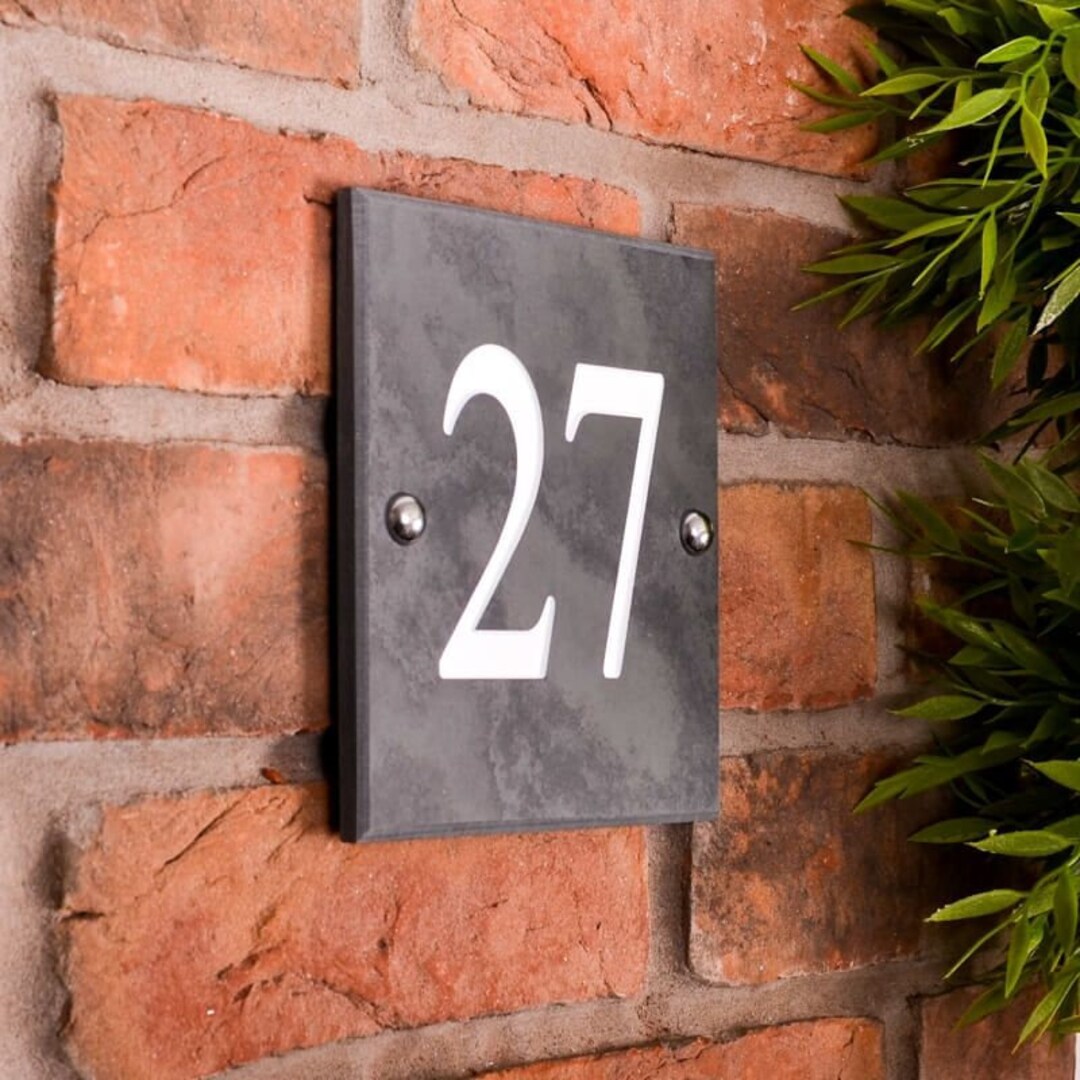 Square Smooth Slate House Number 15 X 15cm - Etsy