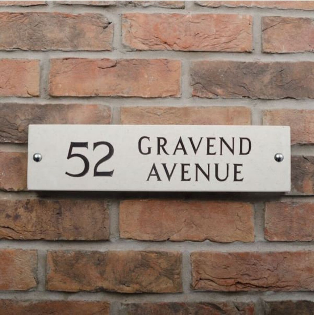Limestone Address Sign - 40.5 X 10cm - Etsy