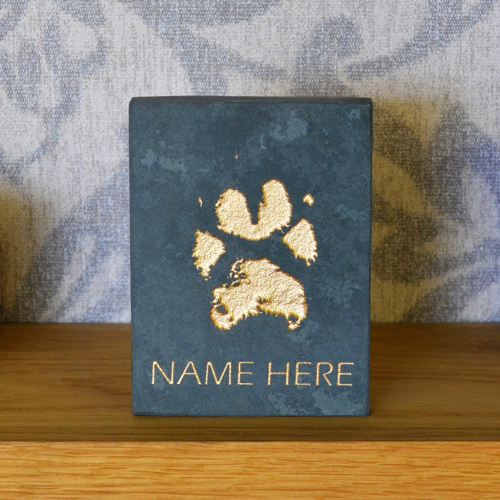 Personalised Original Paw Print, Free-standing Engraved Slate Pet ...