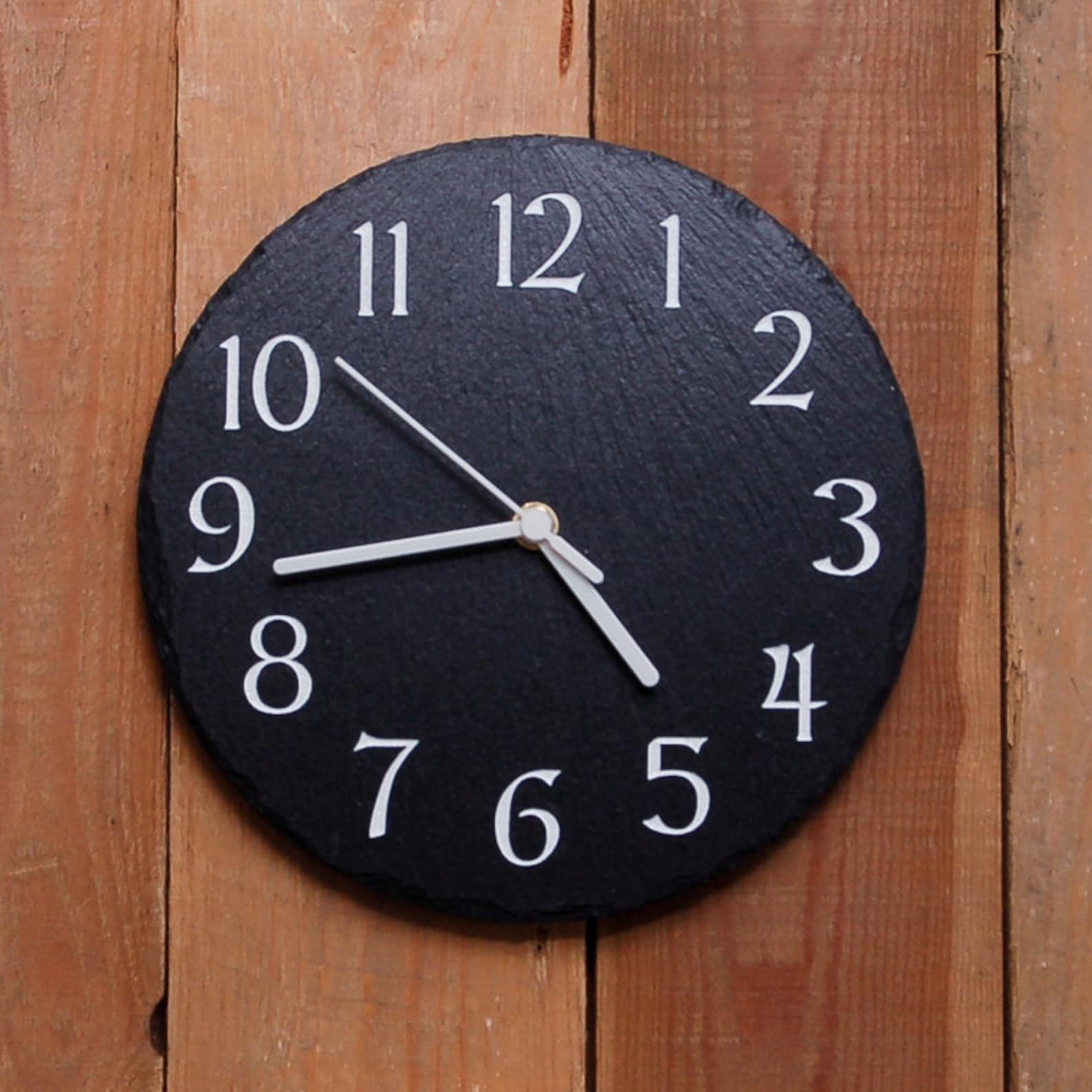 Modern Round Slate Clock - Etsy UK