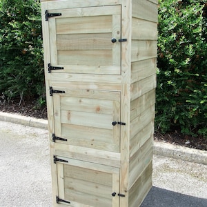 Recycle Box Storage With Doors, Bin and Recycling Store for 3 Bins With ...