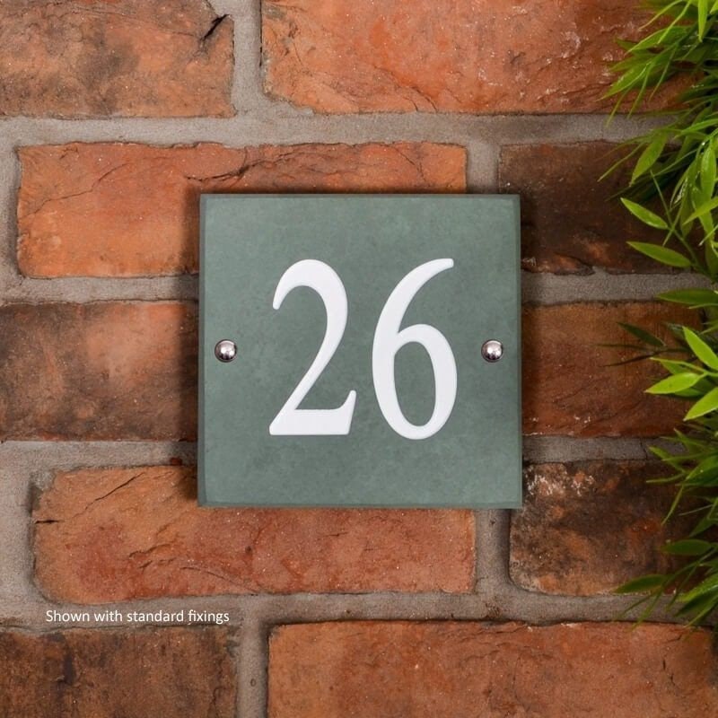 Smoky Green Slate Square House Number 15cm X 15cm - Etsy UK