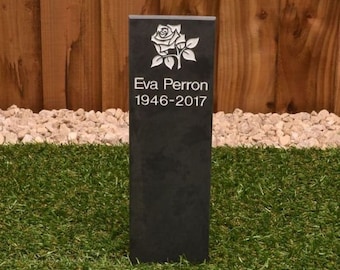 Memorial Headstone on Plinth Large With Motif | Etsy UK