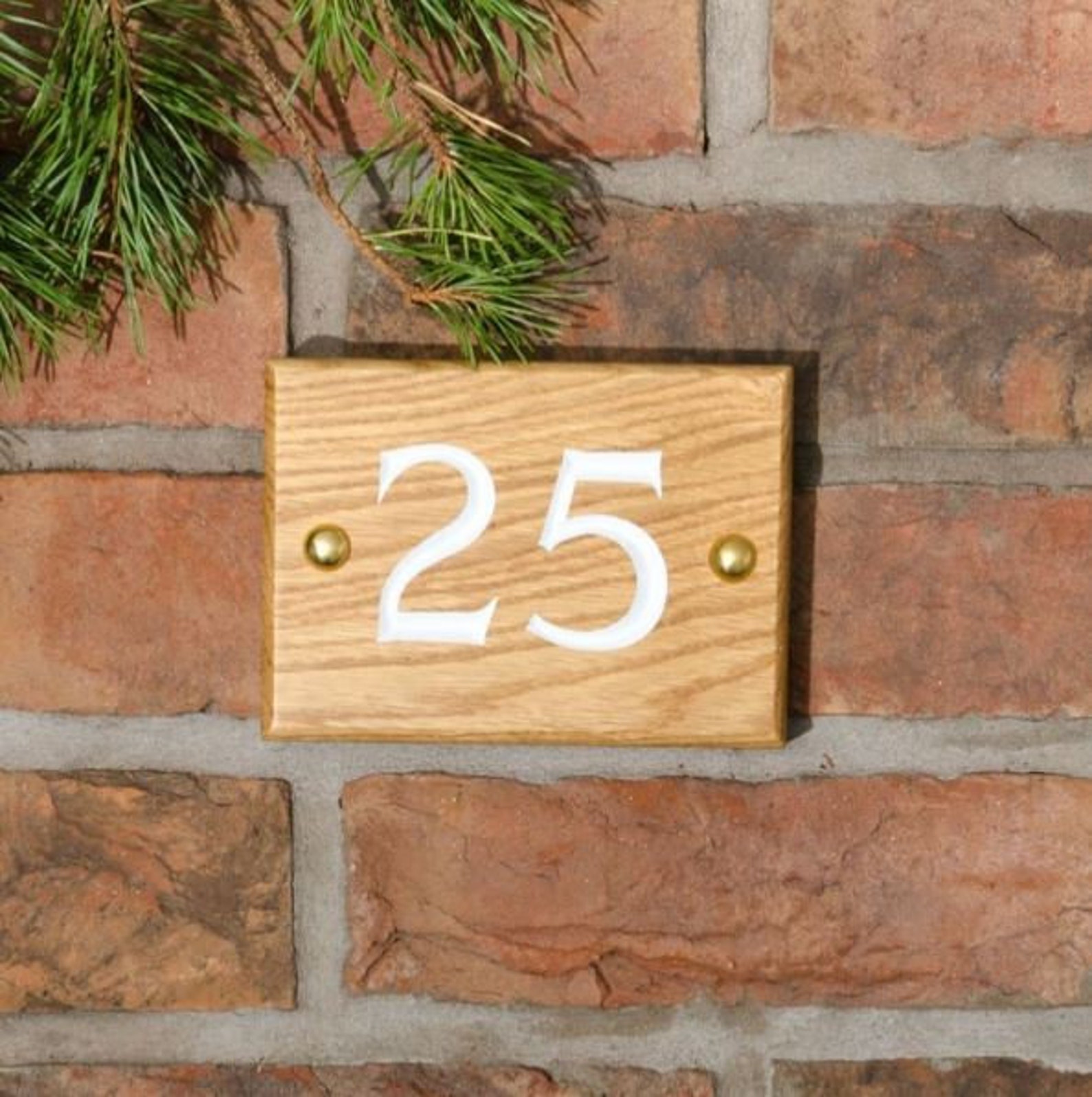 2 Digit Solid Oak Wood House Number - Etsy UK