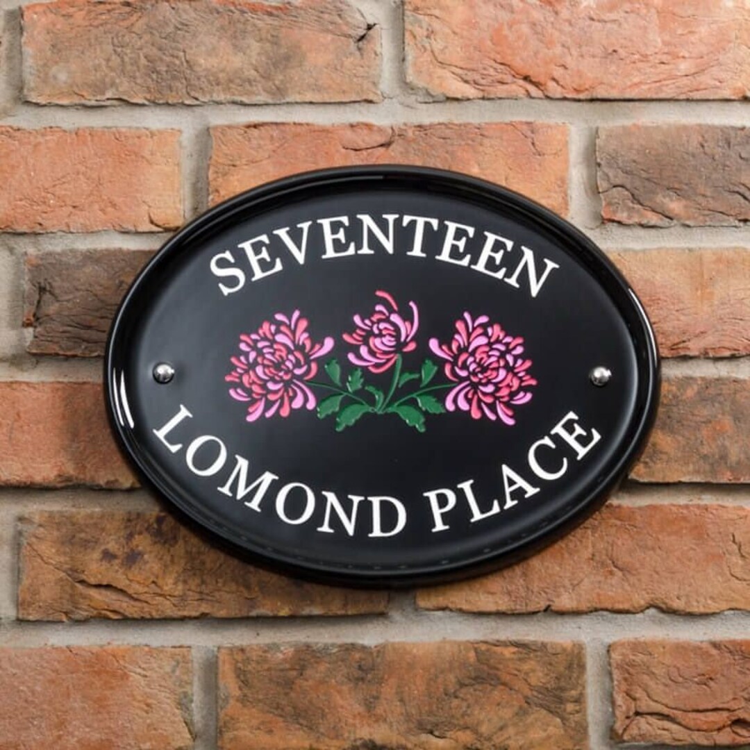 Black Engraved Oval Ceramic House Sign 31.5 X 24cm - Etsy UK