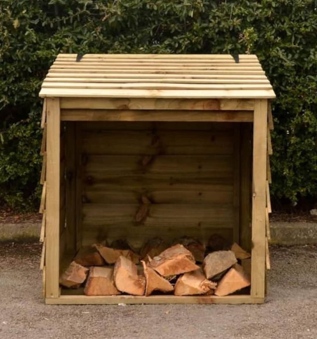 Wooden Log Store With a Lifting Lid. - Etsy UK