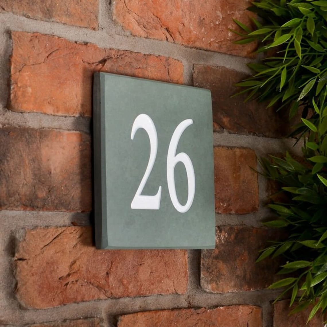 Smoky Green Slate Square House Number 15cm X 15cm - Etsy UK