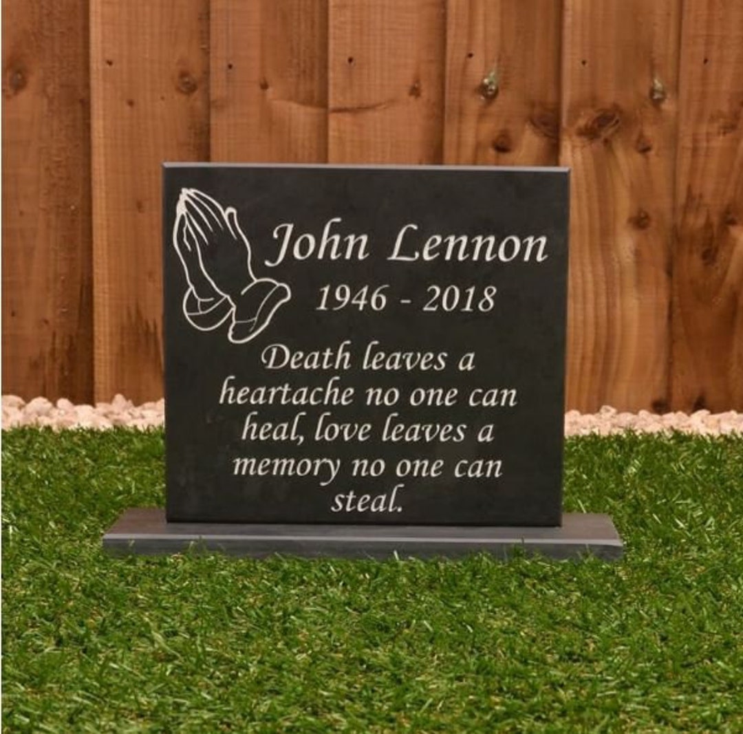 Memorial Headstone on Plinth - Large With Motif - Etsy