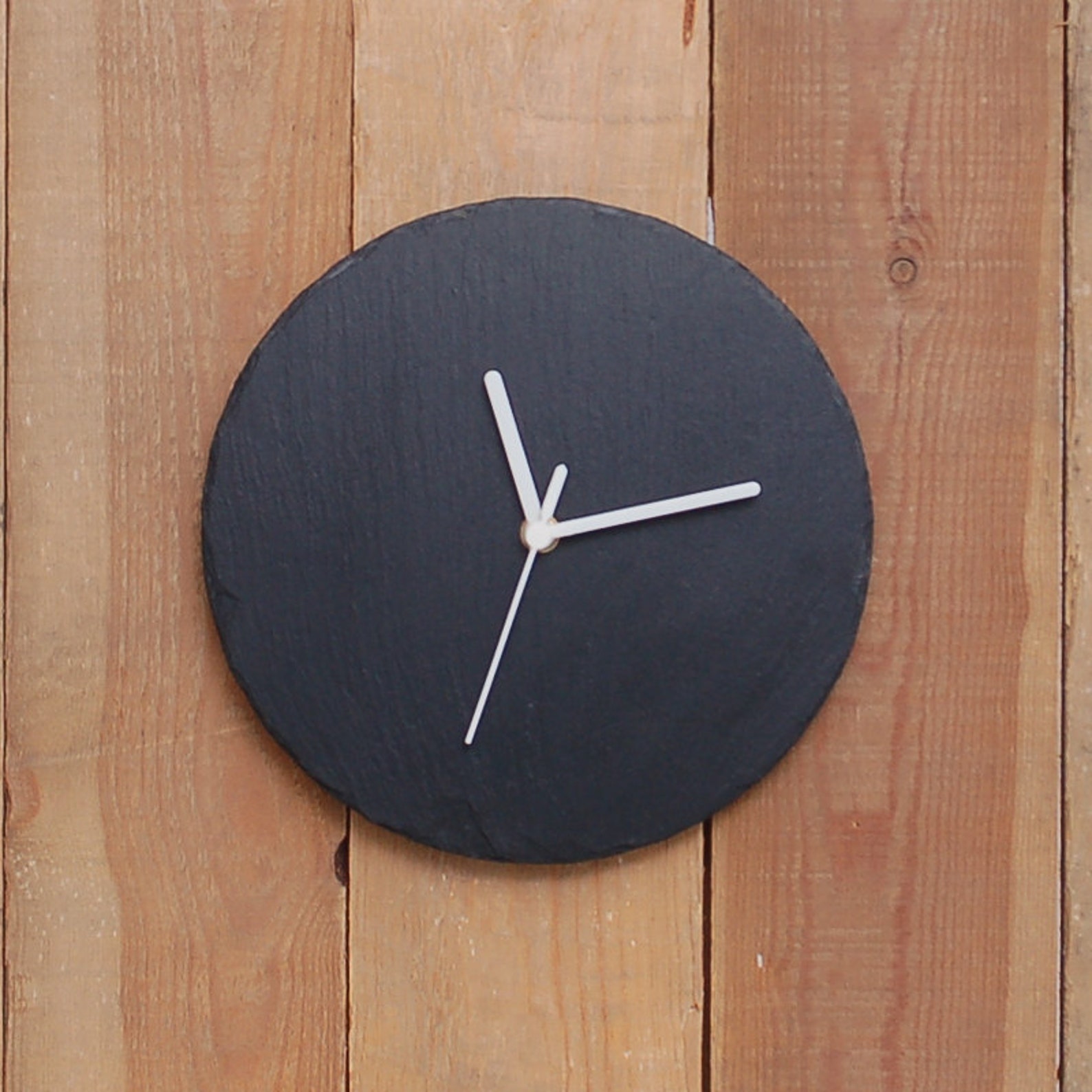 Plain Round Slate Clock- Contemporary Design With a White Mechanism - Etsy