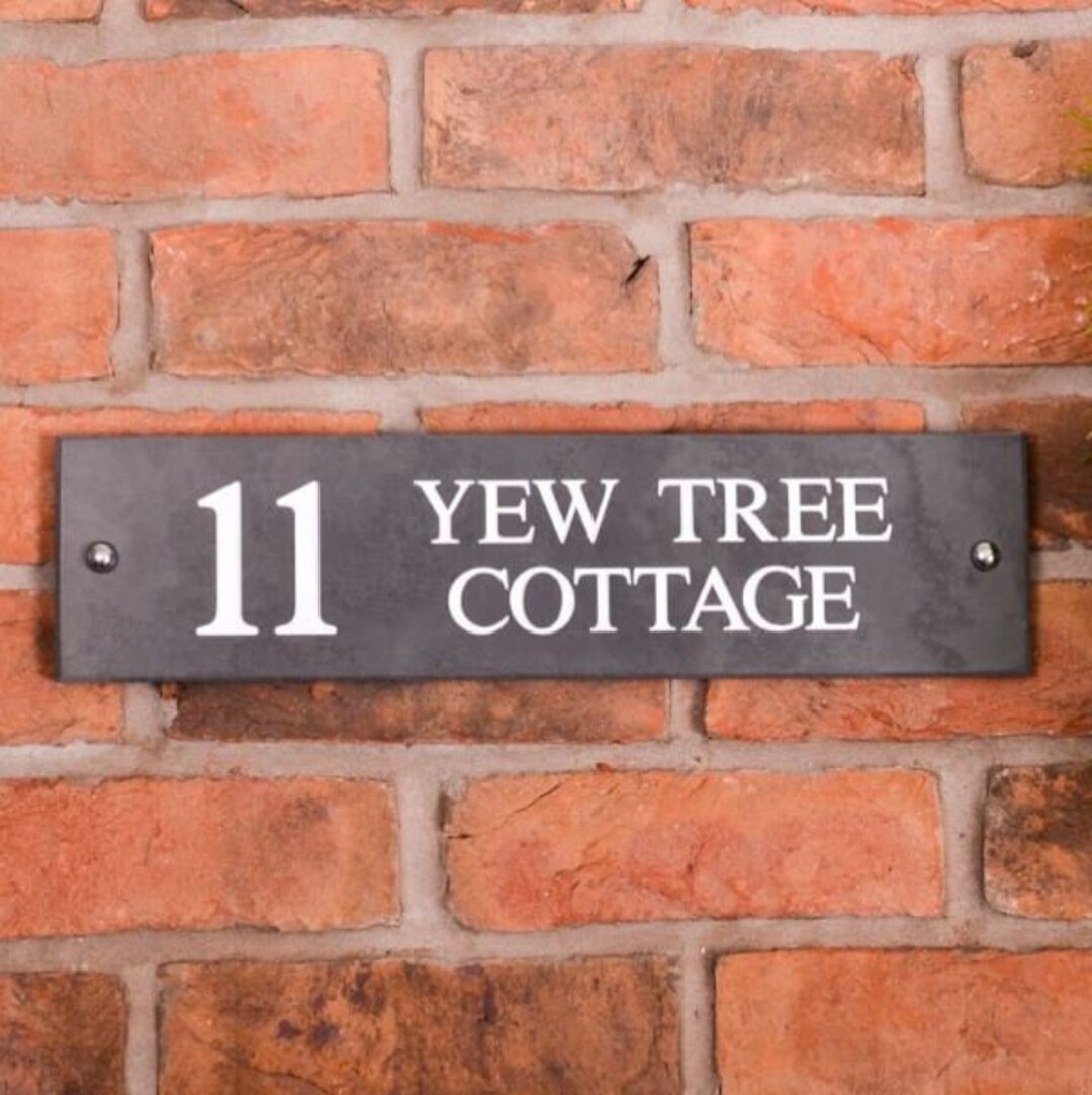 Slate Address House Sign 40.5 X 10cm - Smooth Slate - Etsy
