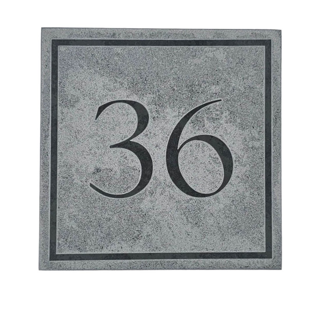 Reversed Slate House Number - 15 X 15cm - Etsy