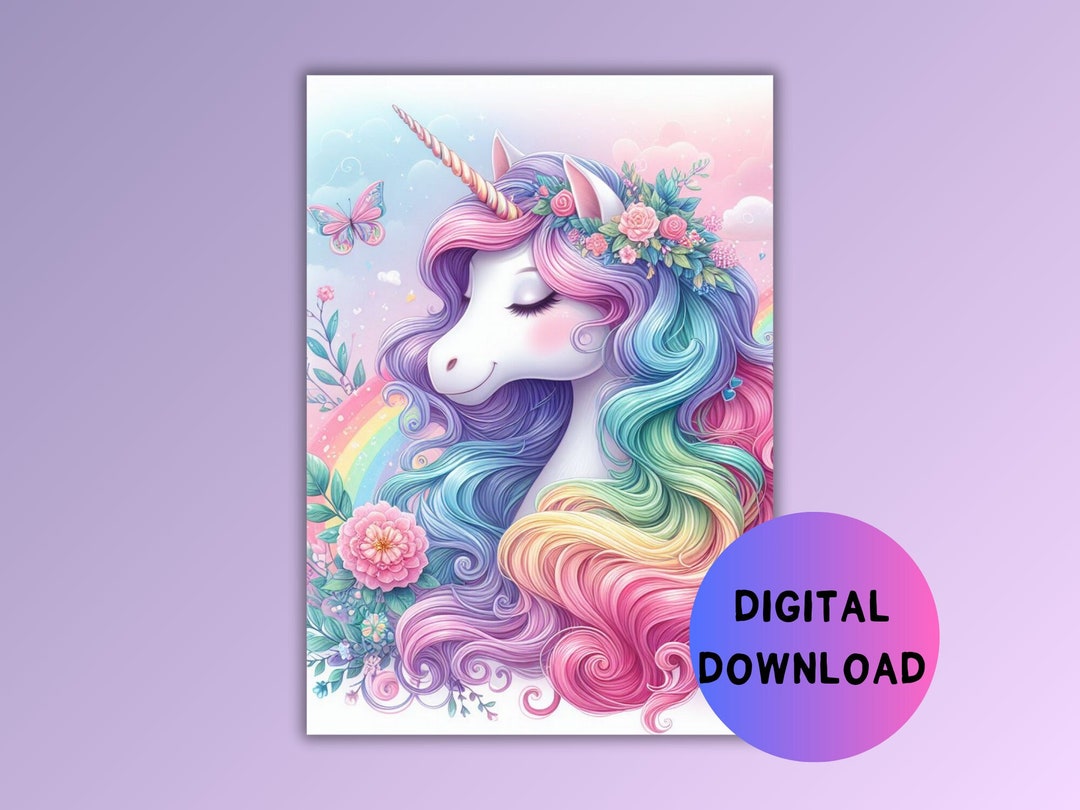 Printable Unicorn Wall Art Children's Bedroom Wall Art Nursery Wall Art ...