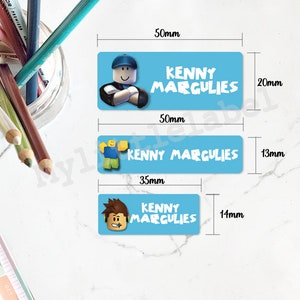 Personalised Roblox Stickers Name Label Waterproof Name labels | Etsy