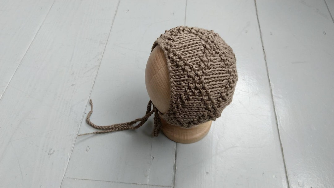 RTS TIMOTHY Texture Bonnet in Dark Beige/baby Hat for Newborn/ Hand ...