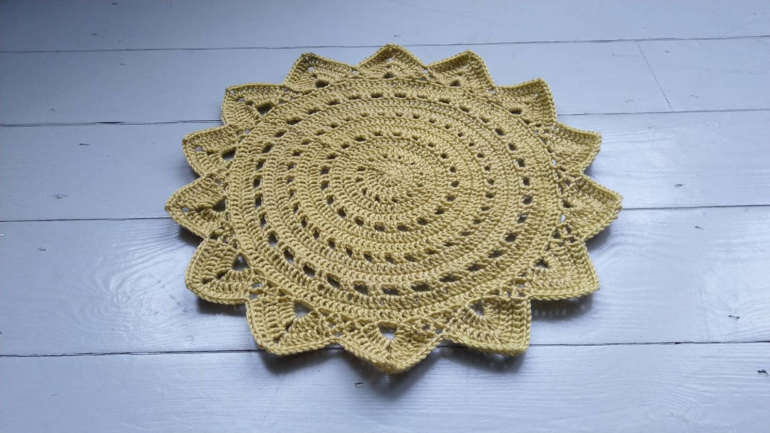 RTS Doily Crochet Posing Baby Blanket in Mustard Yellow/ - Etsy