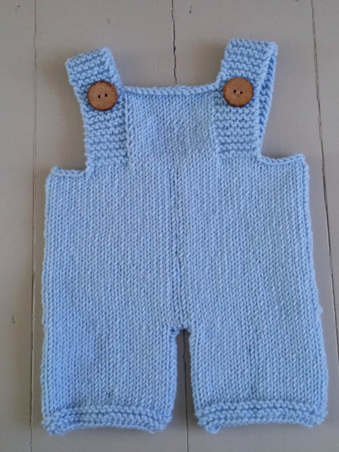 RTS Baby Knit Short Dungarees in Blue, Handmade Sitter Size Overall ...