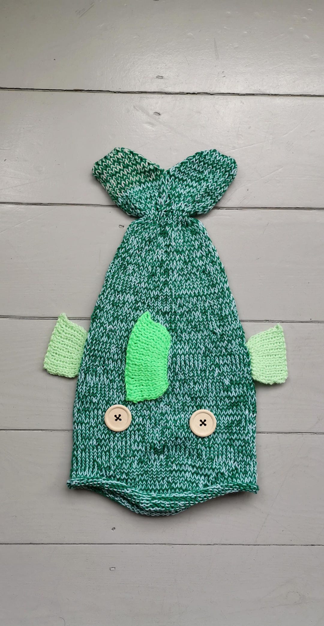 RTS Knit Fish Hat in Marl Green/ Hand Made Hat for Kids, Teens and ...