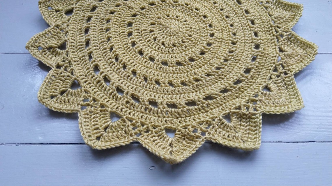 RTS Doily Crochet Posing Baby Blanket in Mustard Yellow/ Handmade ...