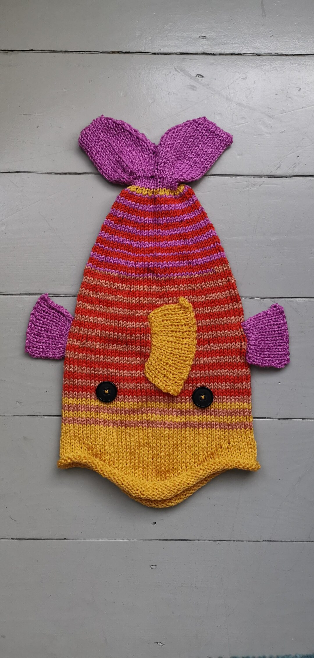 RTS Knit Fish Hat in Yellow and Orange/ Hand Made Hat for Kids, Teens ...