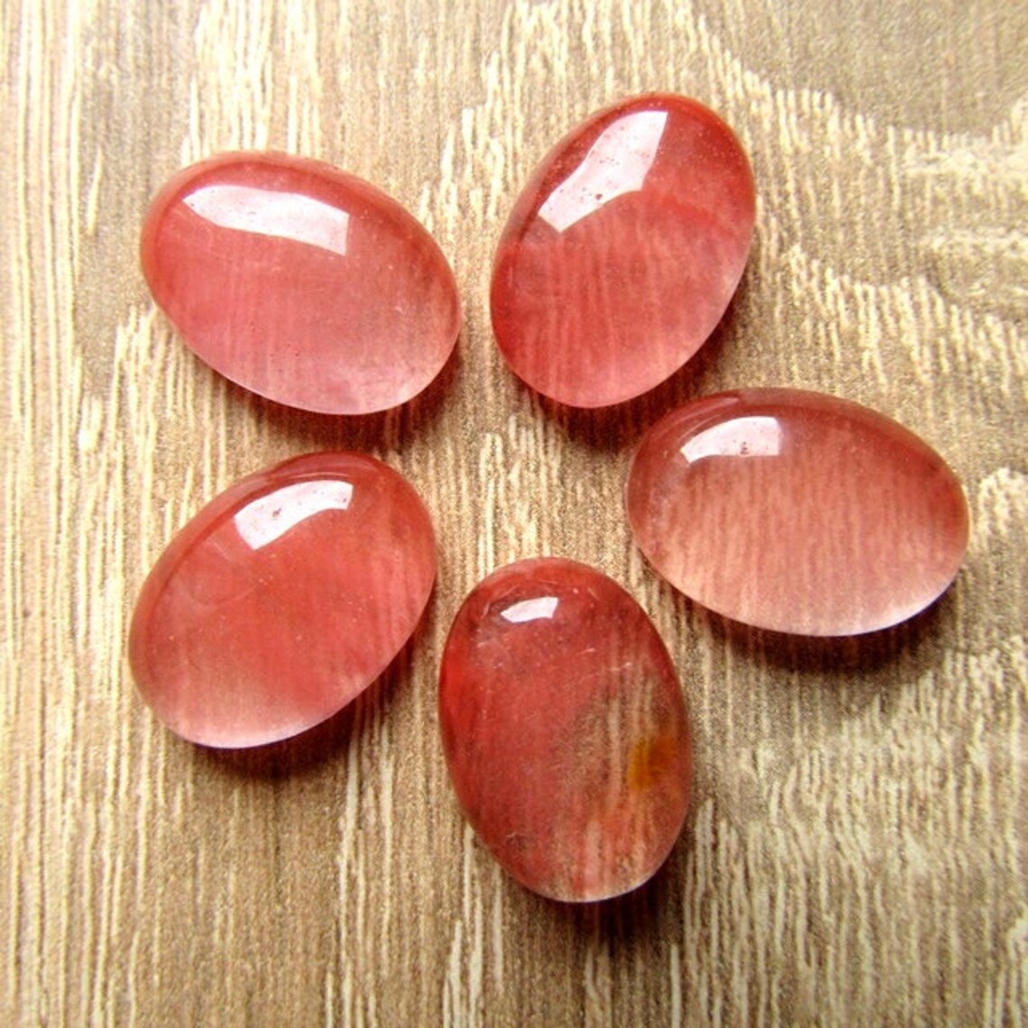 Buy Cherry Quartz Cabochon 18x13mm Watermelon Pink Stone Cabochon ...