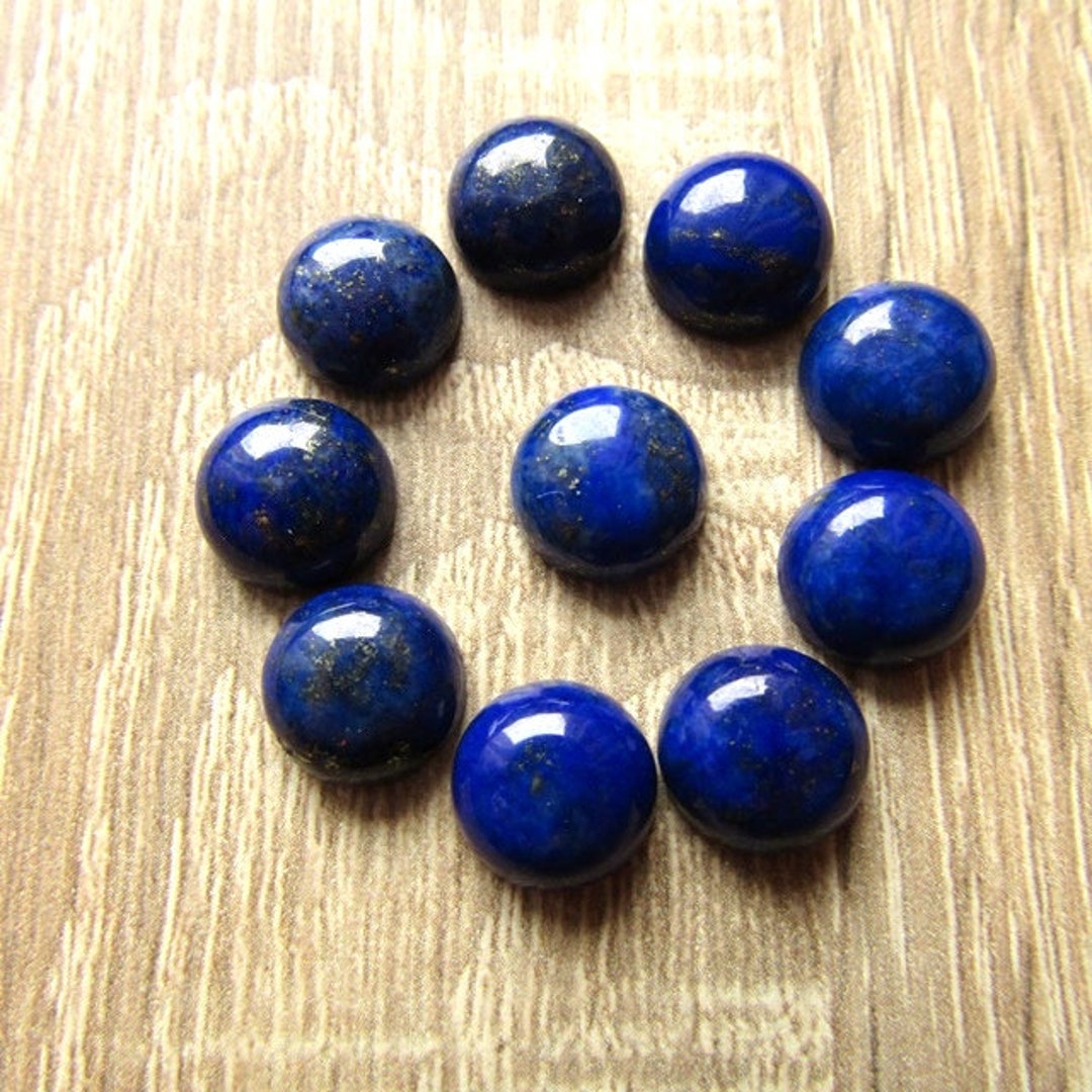 Cabujón redondo de lapislázuli natural 10 mm Cabujón de piedras ...