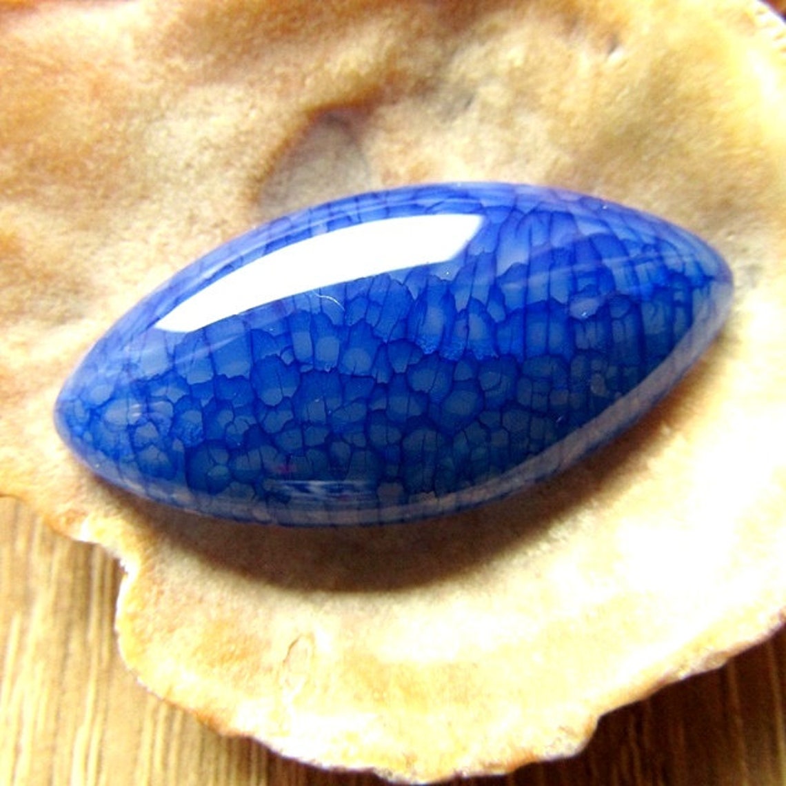 Dragon Veins Agate Cabochon 40 X 20x7mm Blue Dragon Veins | Etsy