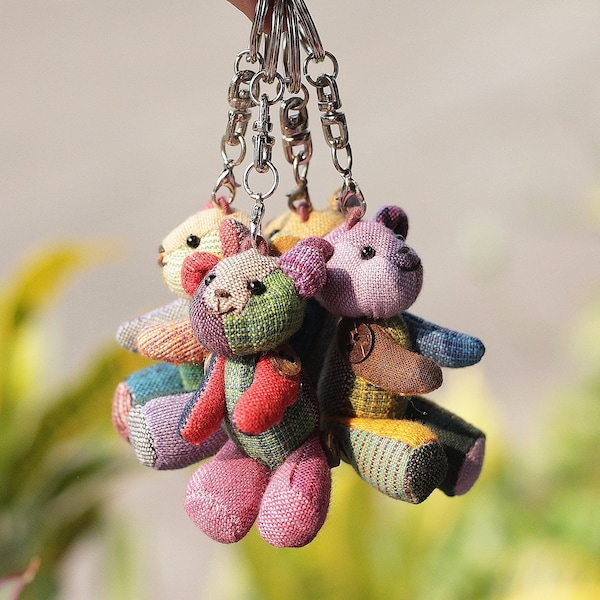 Teddy Bear Key Chain - Etsy
