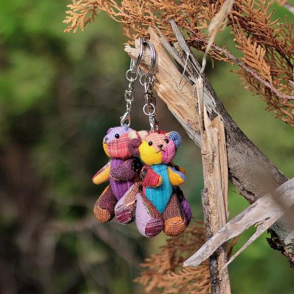 Teddy Bear Key Ring Plush - Etsy