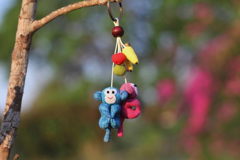Monkey Key Chain, Handmade Monkey - Etsy